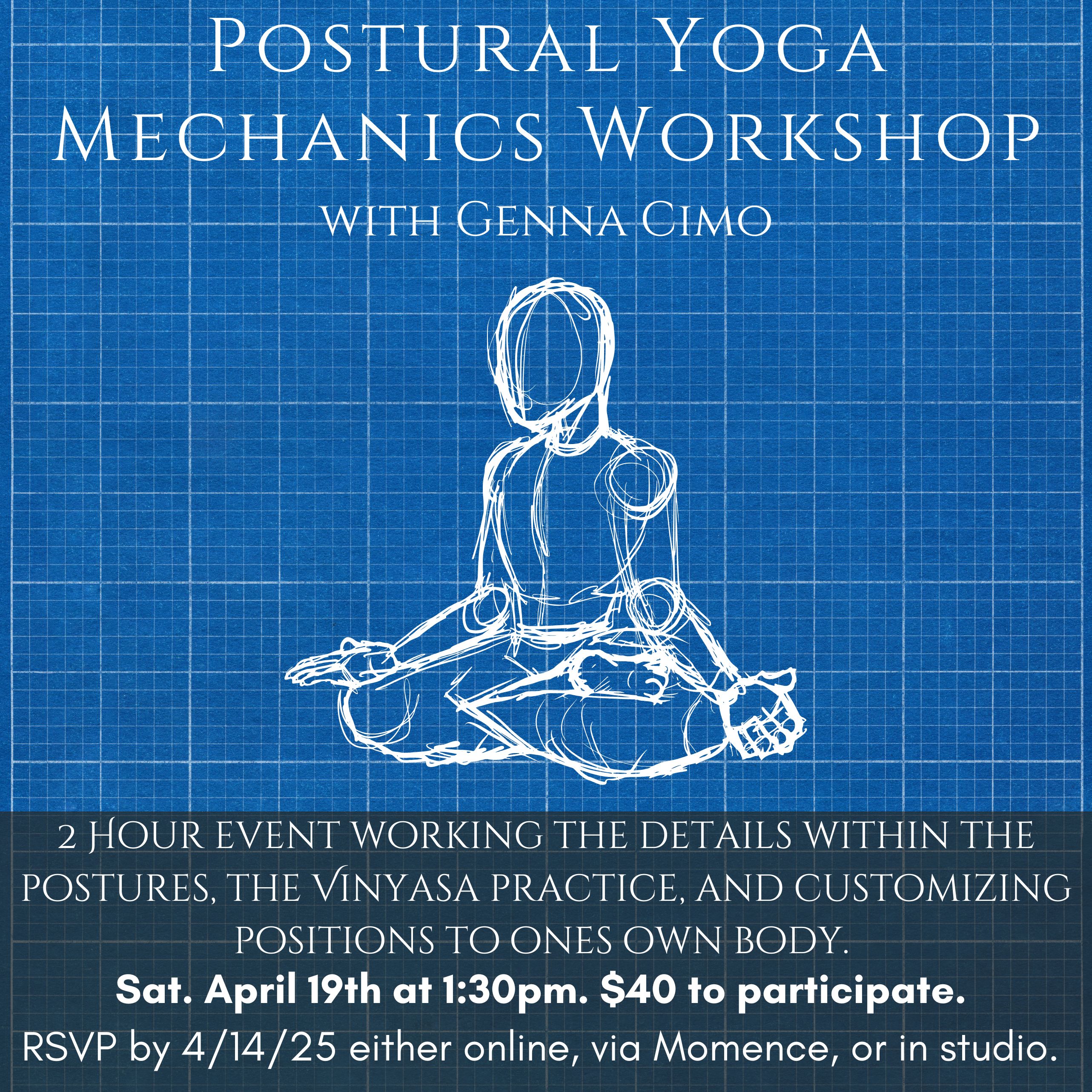 Postural Yoga Mechanics Workshop with Genna Cimo